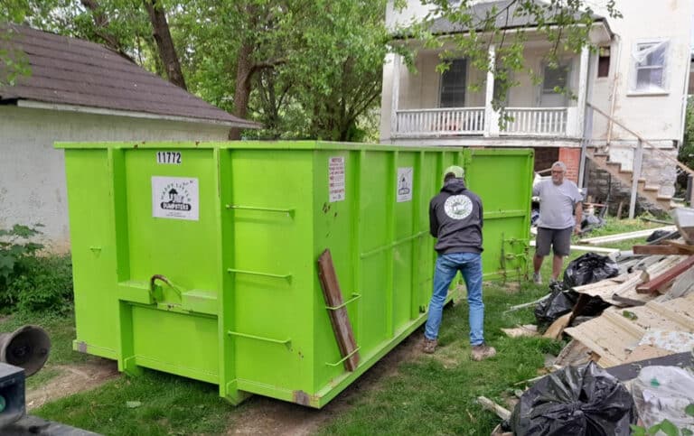 Construction or Roofing Dumpster Rental - Happy Little Dumpsters